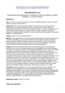 Supervision and assessment in midwifery practice during a global pandemic: a cohort survey ...